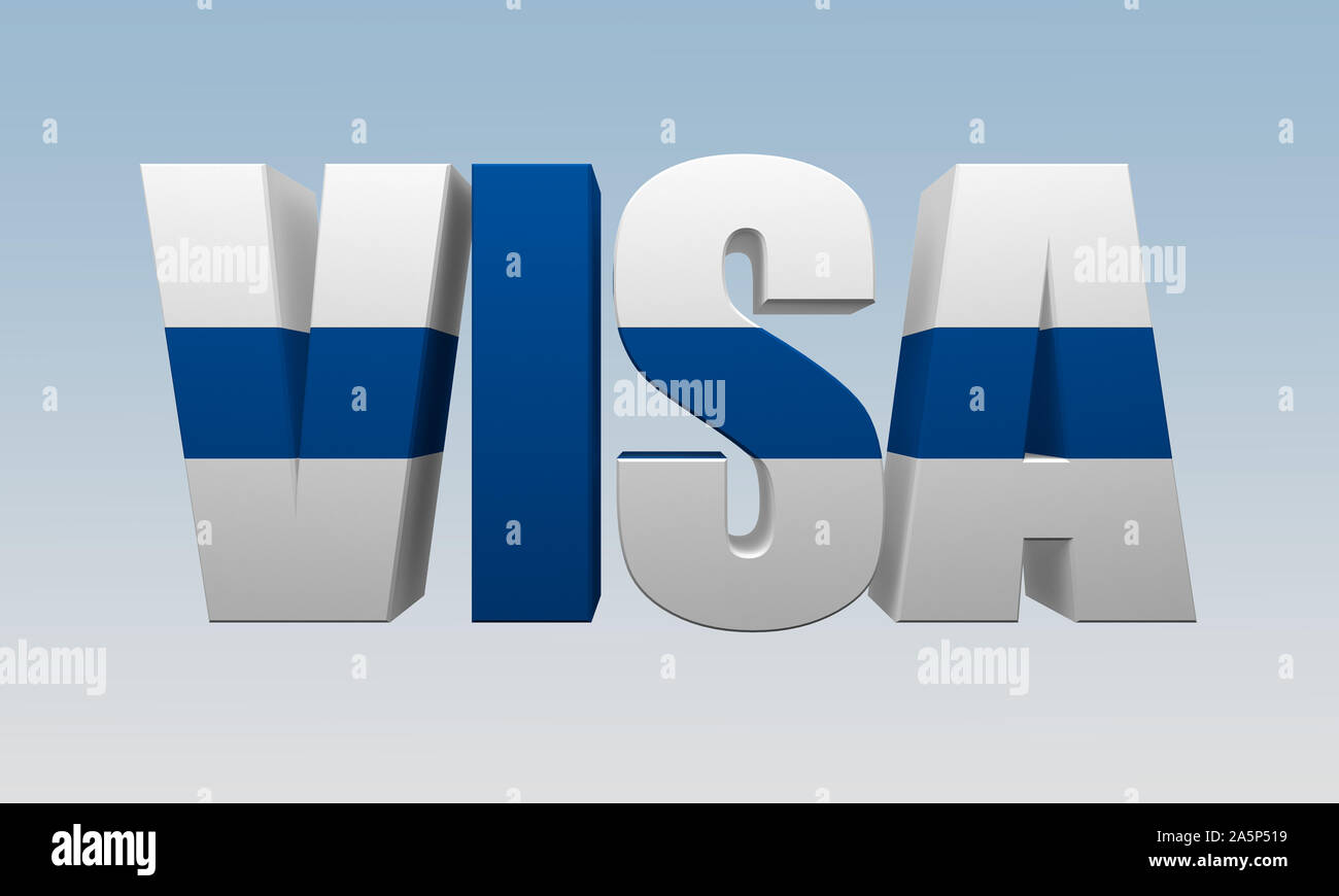 text visa is painted flag of Finland. 3d rendering Stock Photo - Alamy