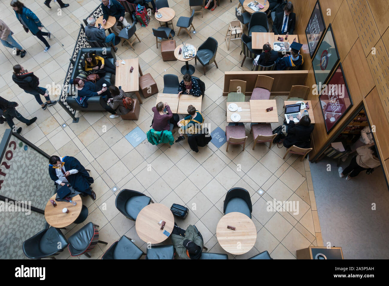 Overhead view of coffee shop in Grand arcade Cambridge 2019 Stock Photo ...