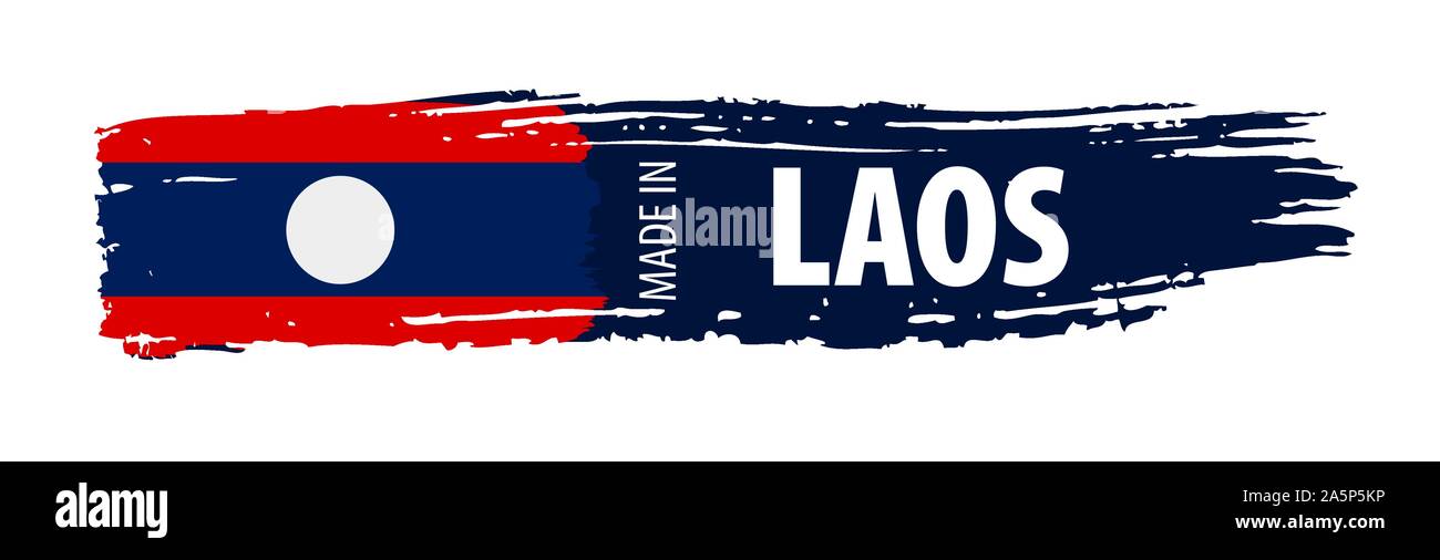 Laos flag, vector illustration on a white background Stock Vector Image ...