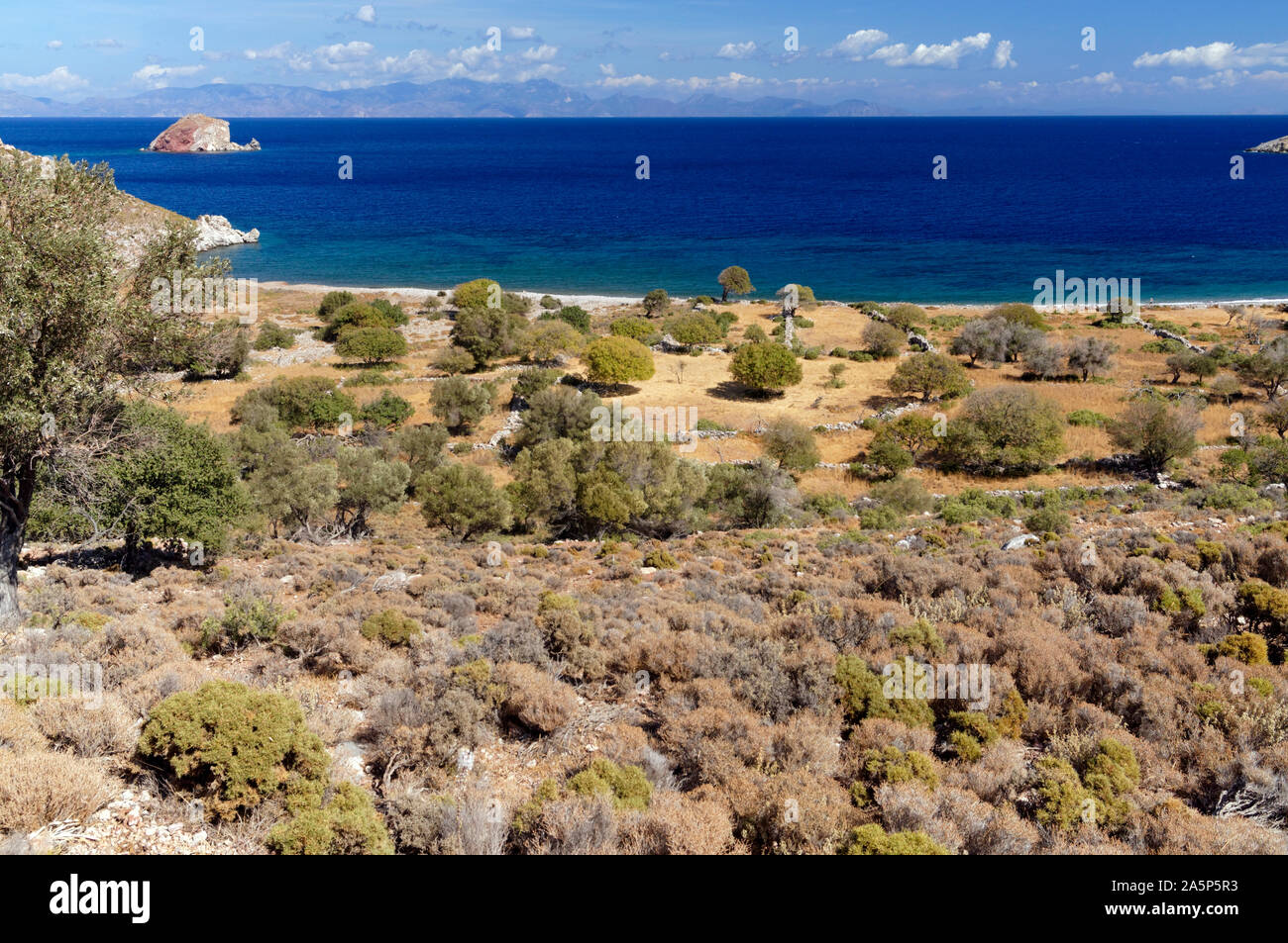 Lethra Beach, Tilos, Dodecanese islands, Southern Aegean, Greece Stock ...