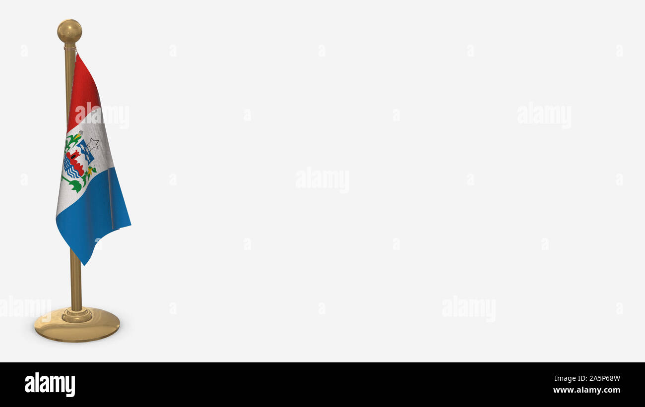 Alagoas 3D flag illustration hanging on golden flagpole. Isolated on ...