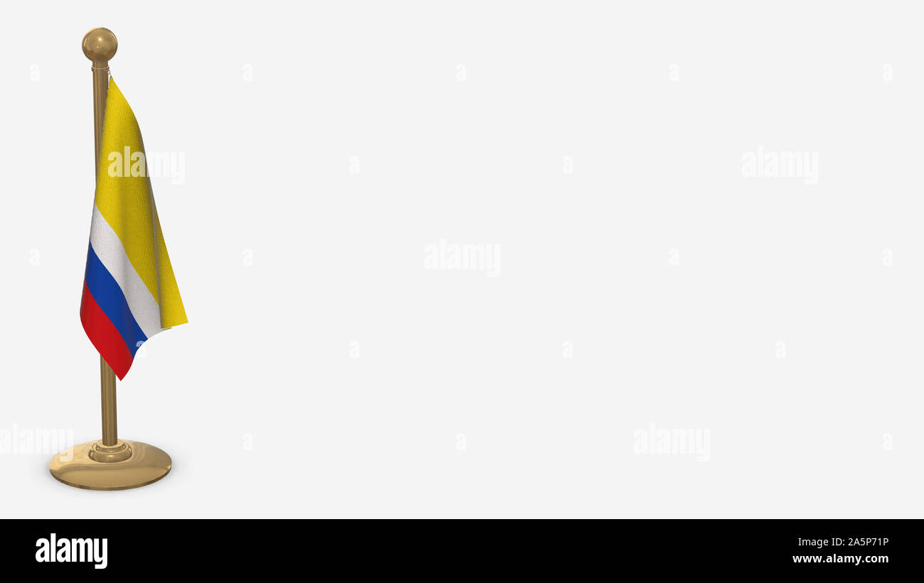 Napo 3D flag illustration hanging on golden flagpole. Isolated on white ...