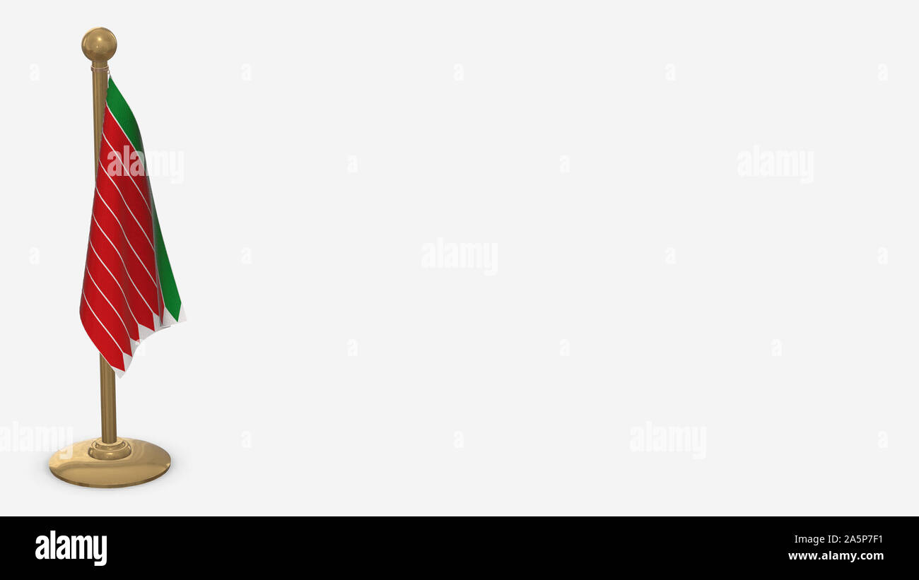 Zamora 3D flag illustration hanging on golden flagpole. Isolated on ...