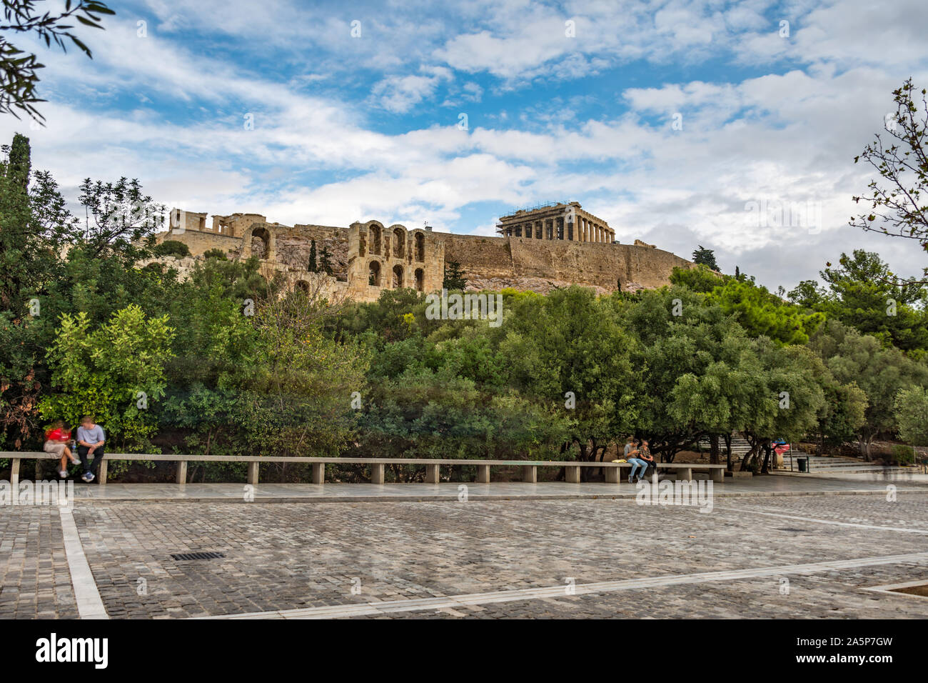 The Athens Acropolis from below, Greece Stock Photo - Alamy