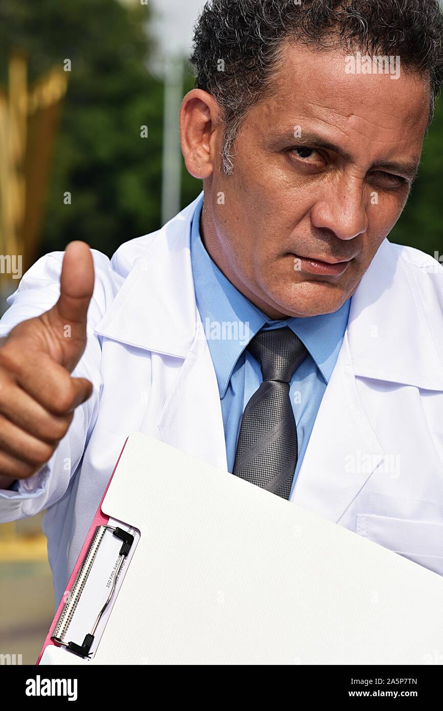 Happy Handsome Male Doctor Wearing Lab Coat Stock Photo - Alamy