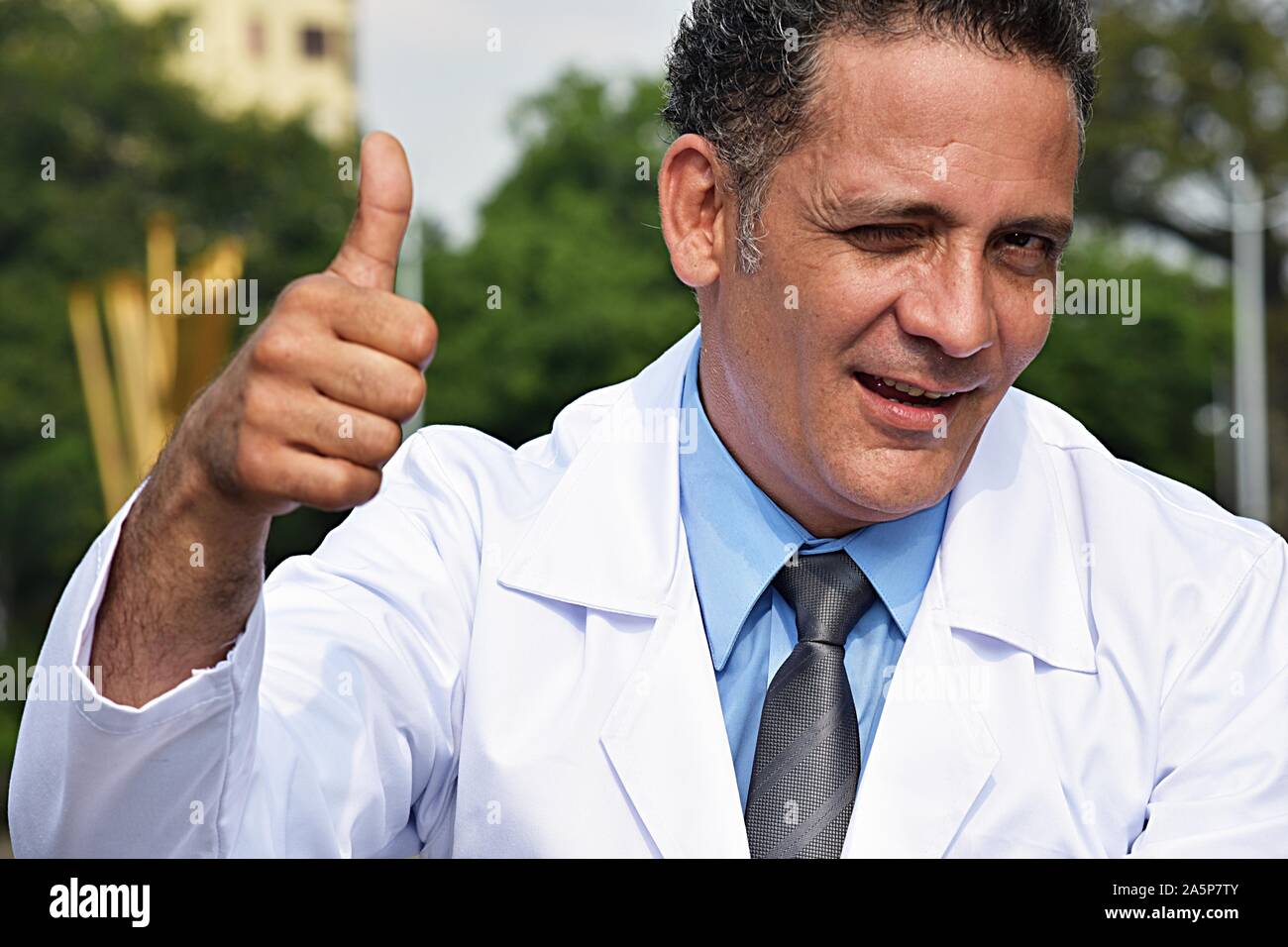 Happy Handsome Male Medical Professional Wearing Lab Coat Stock Photo ...