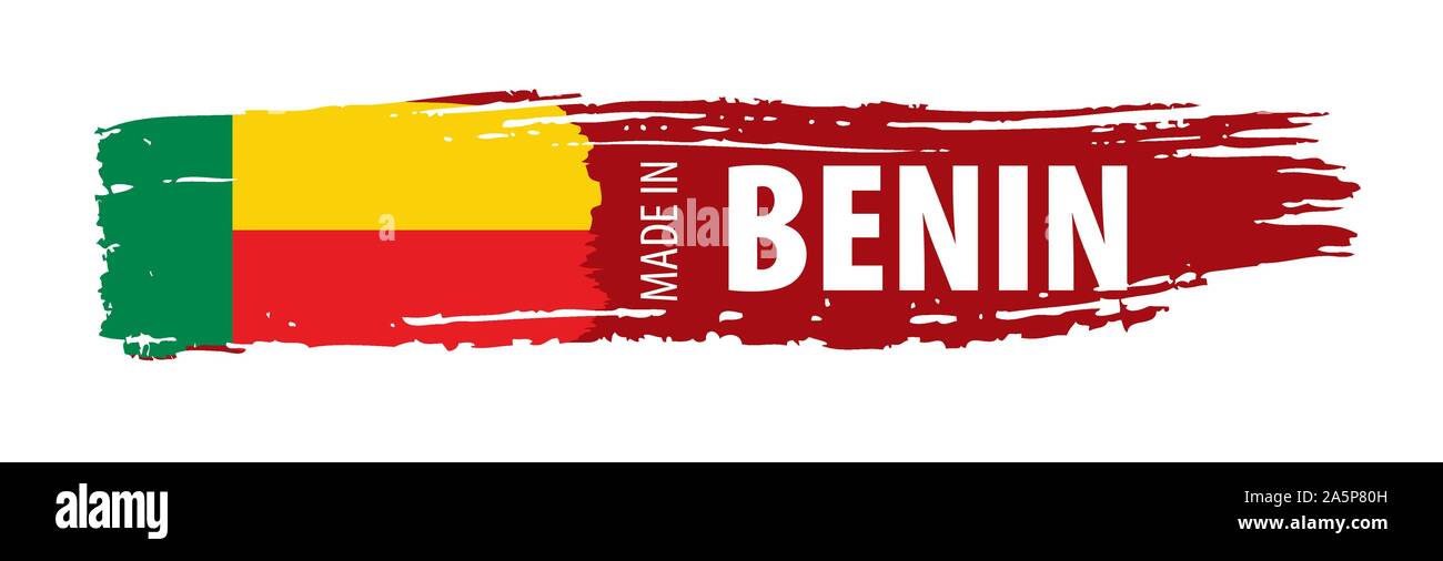 Benin flag, vector illustration on a white background Stock Vector ...