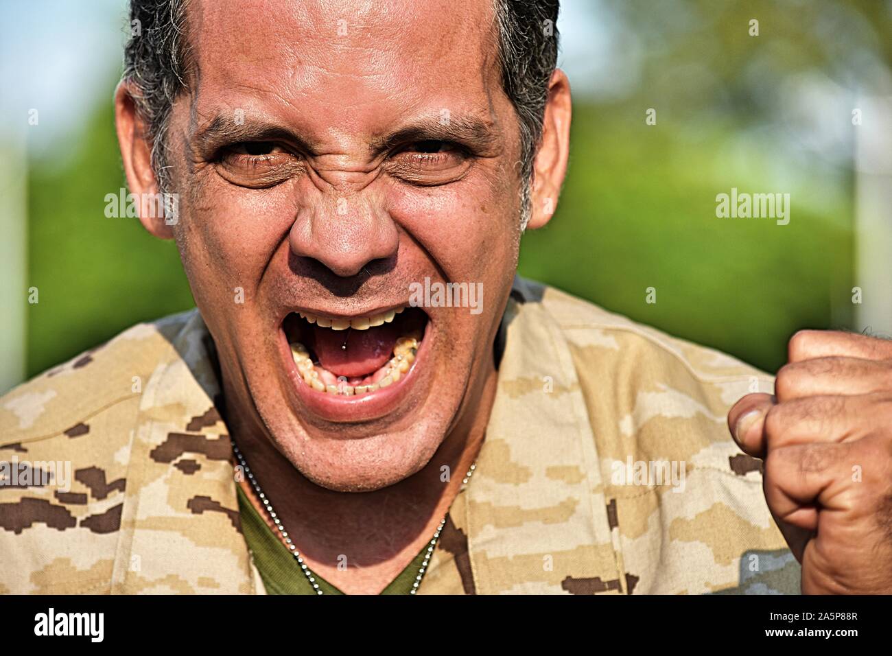 An Angry Enlisted Soldier Stock Photo - Alamy
