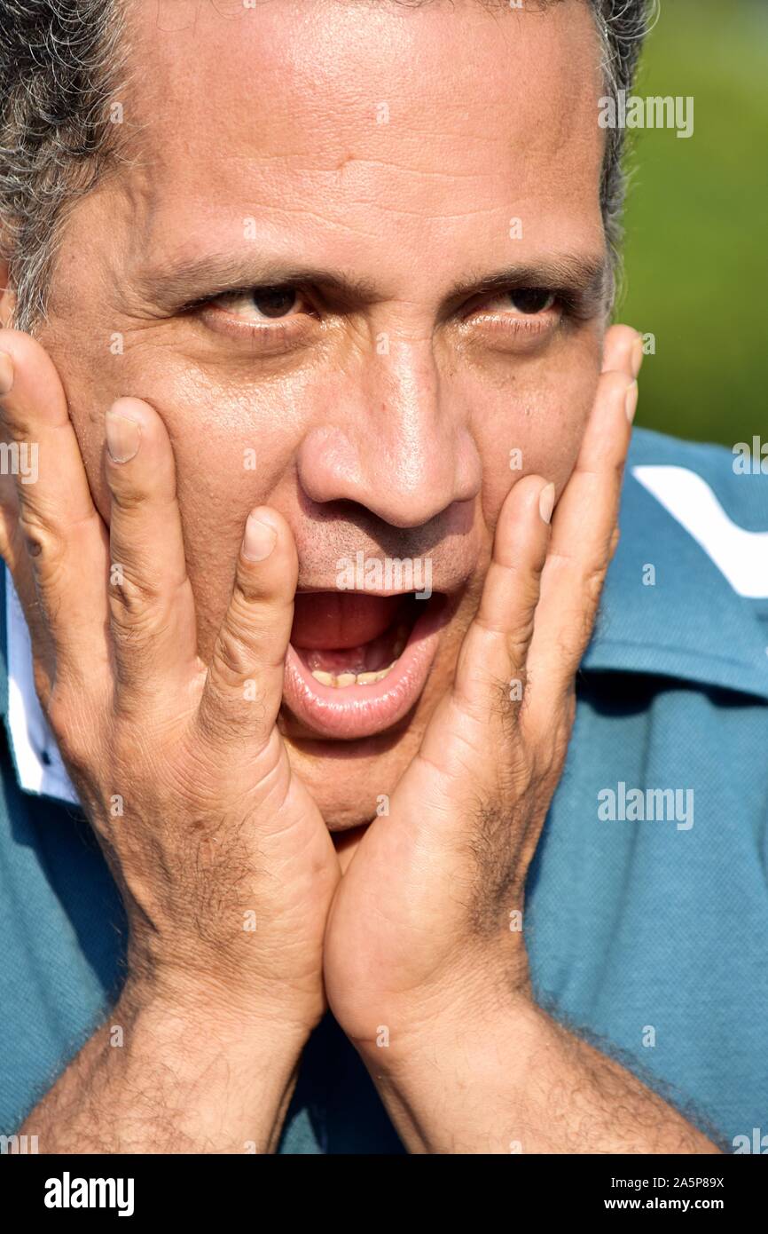 Surprised Hispanic Person Stock Photo - Alamy