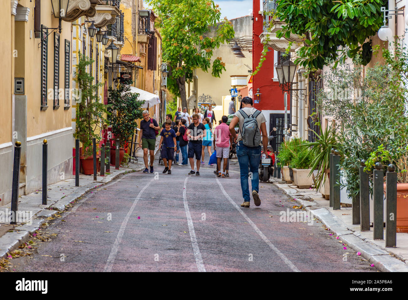 Traditional houses in Plaka area under Acropolis ,Athens,Greece Stock ...