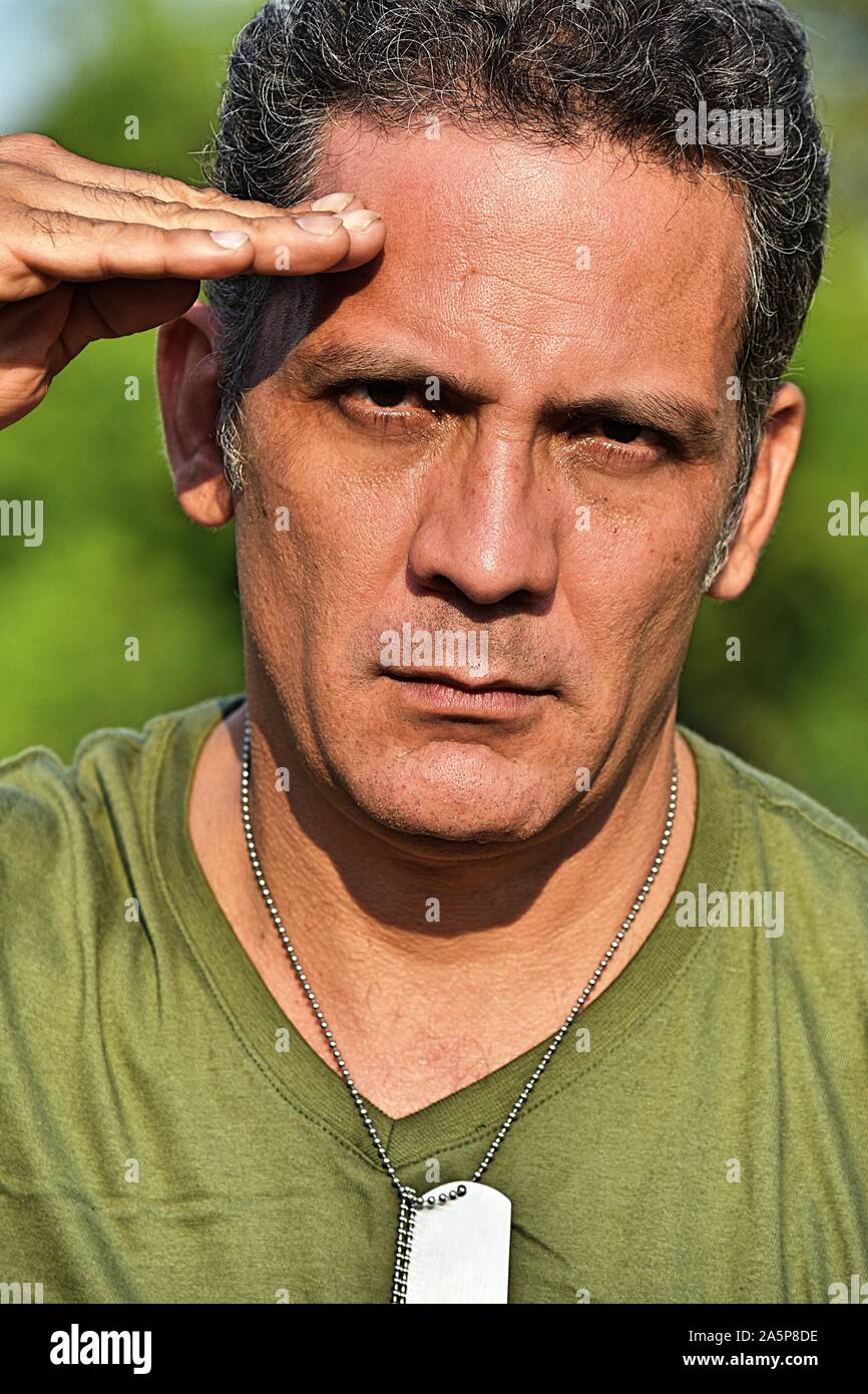 Male Soldier Saluting Stock Photo - Alamy