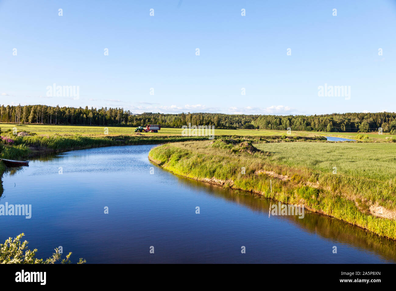 Landscape with river Stock Photo - Alamy