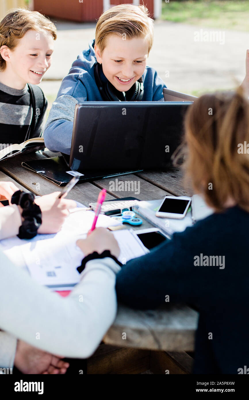 Children learning outdoor Stock Photo - Alamy