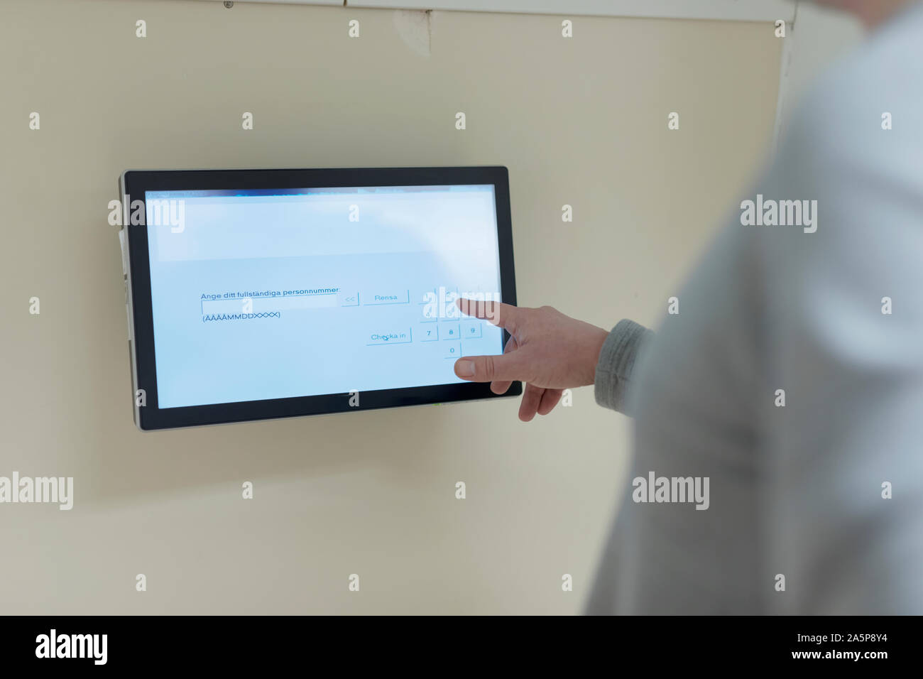 Using touch screen Stock Photo - Alamy