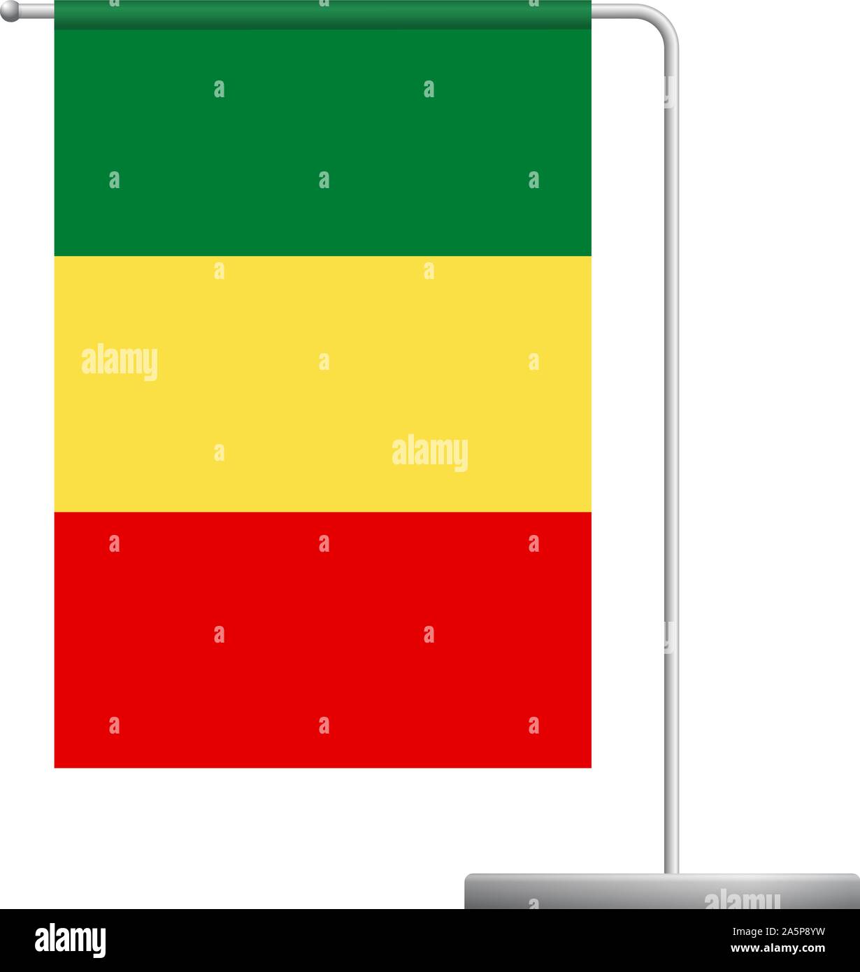 Mali table flag. Metal flagpole. National flag of Mali vector ...
