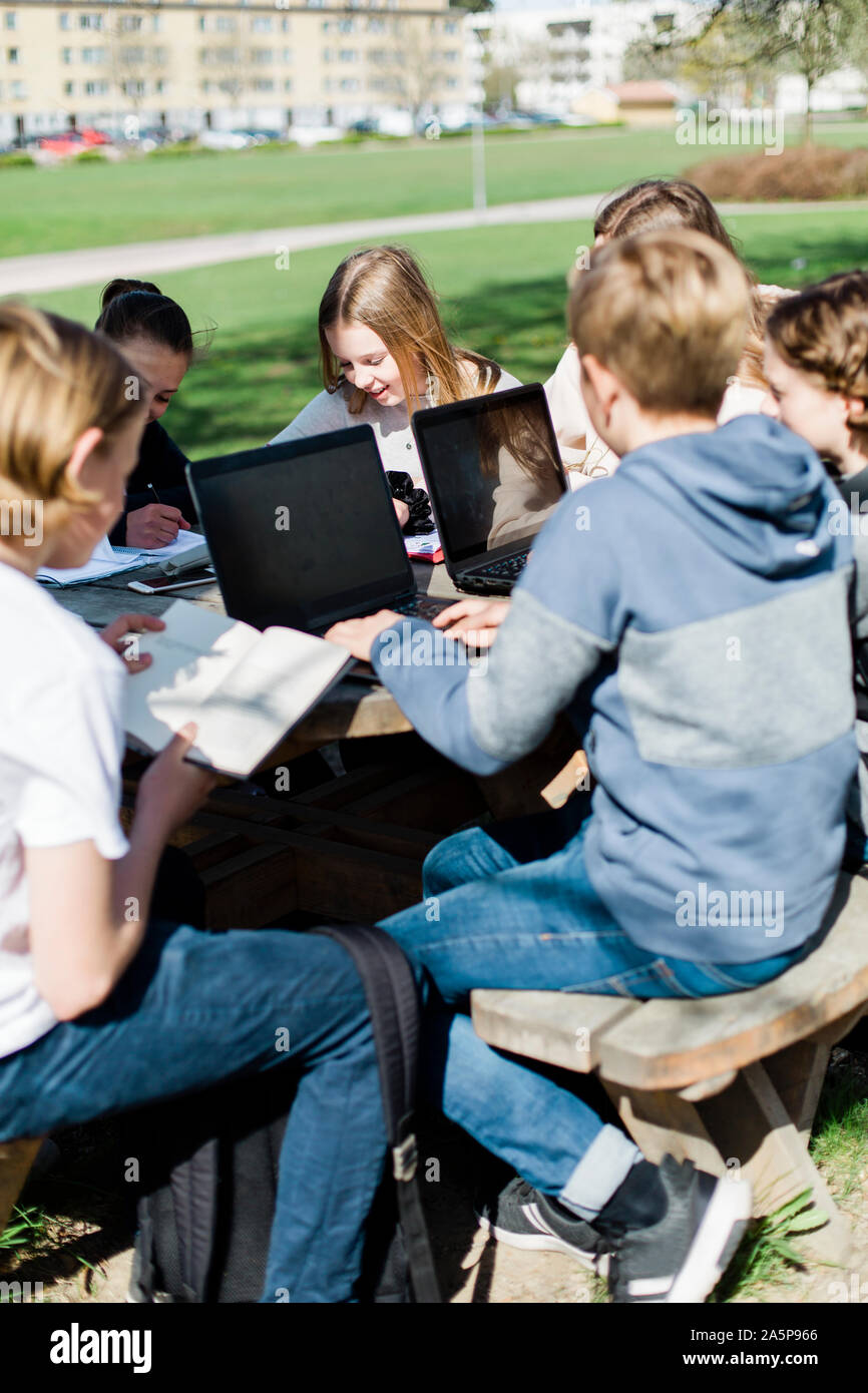 Children learning outdoor Stock Photo - Alamy