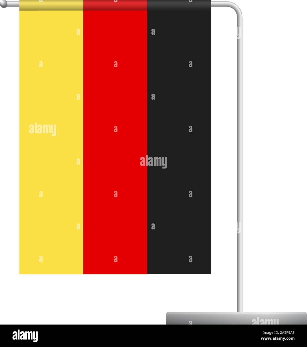 Germany table flag. Metal flagpole. National flag of Germany vector ...
