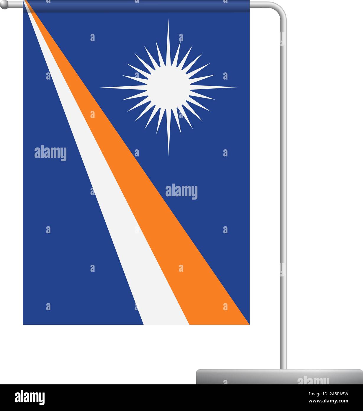 Marshall Islands table flag. Metal flagpole. National flag of Marshall ...
