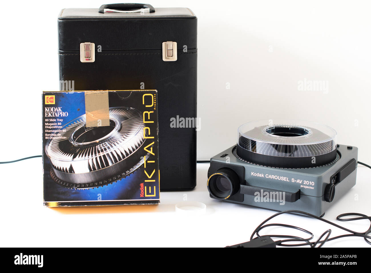 Vintage Kodak Carousel Slide Projector on a white background Stock ...