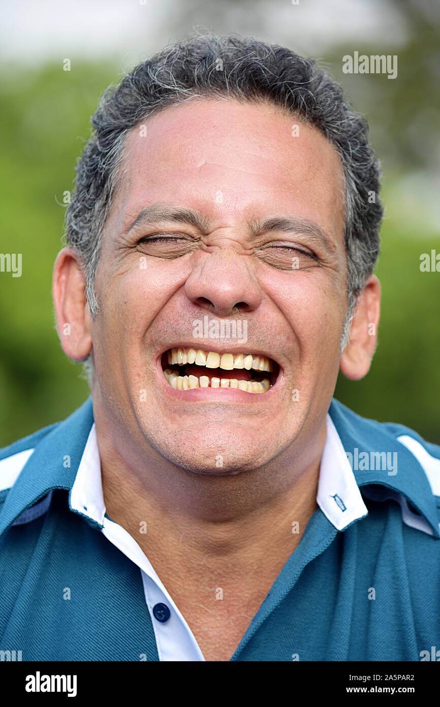 Latino Male Laughing Stock Photo - Alamy