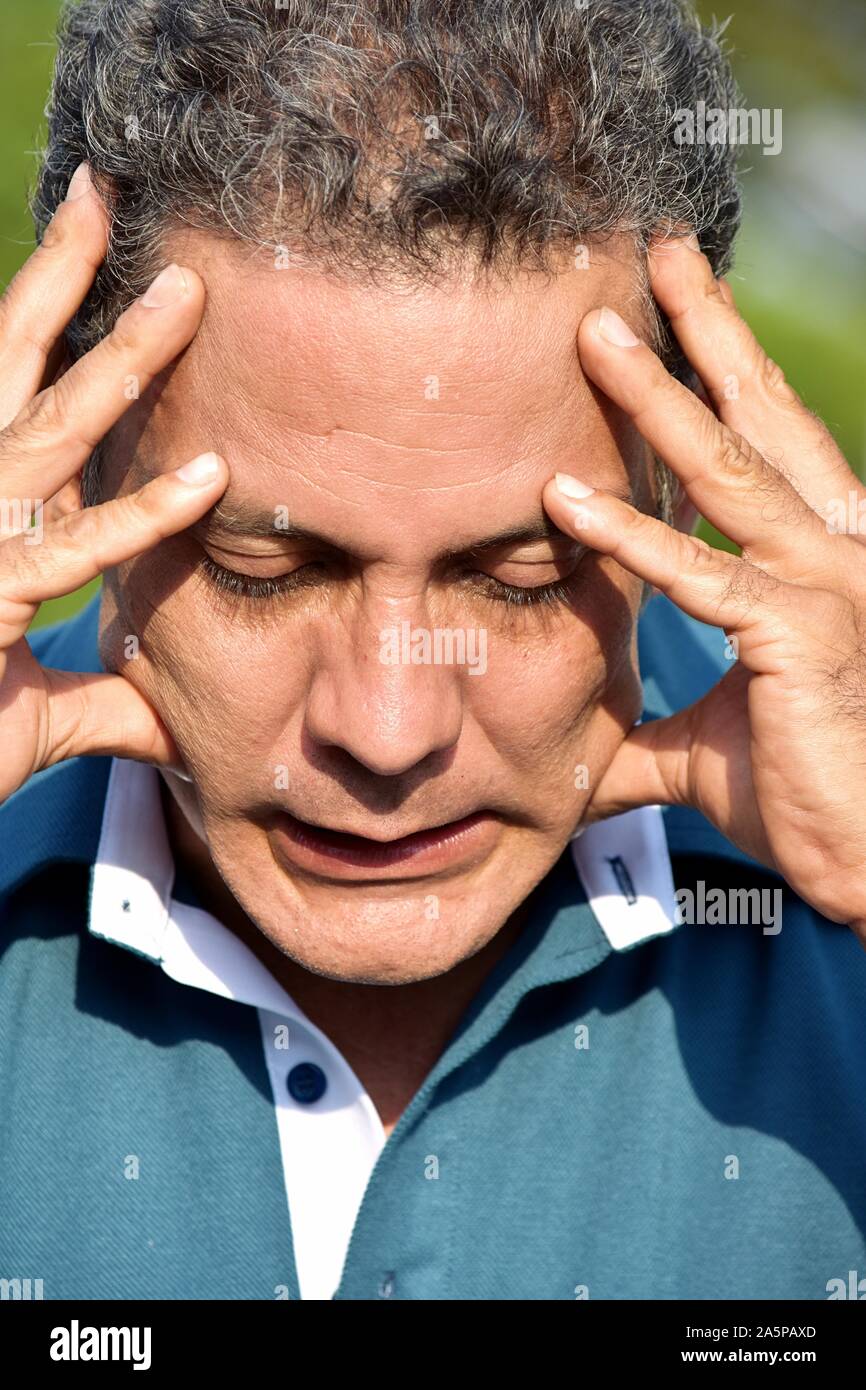 Middle Aged Adult Male And Anxiety Stock Photo - Alamy