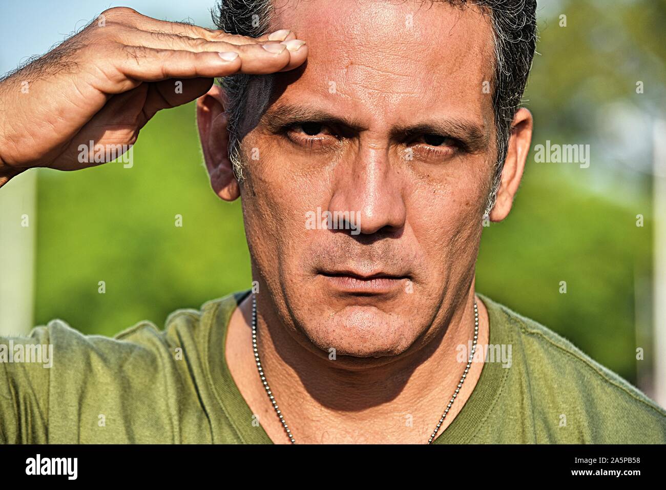 An Army Male Soldier Saluting Stock Photo - Alamy