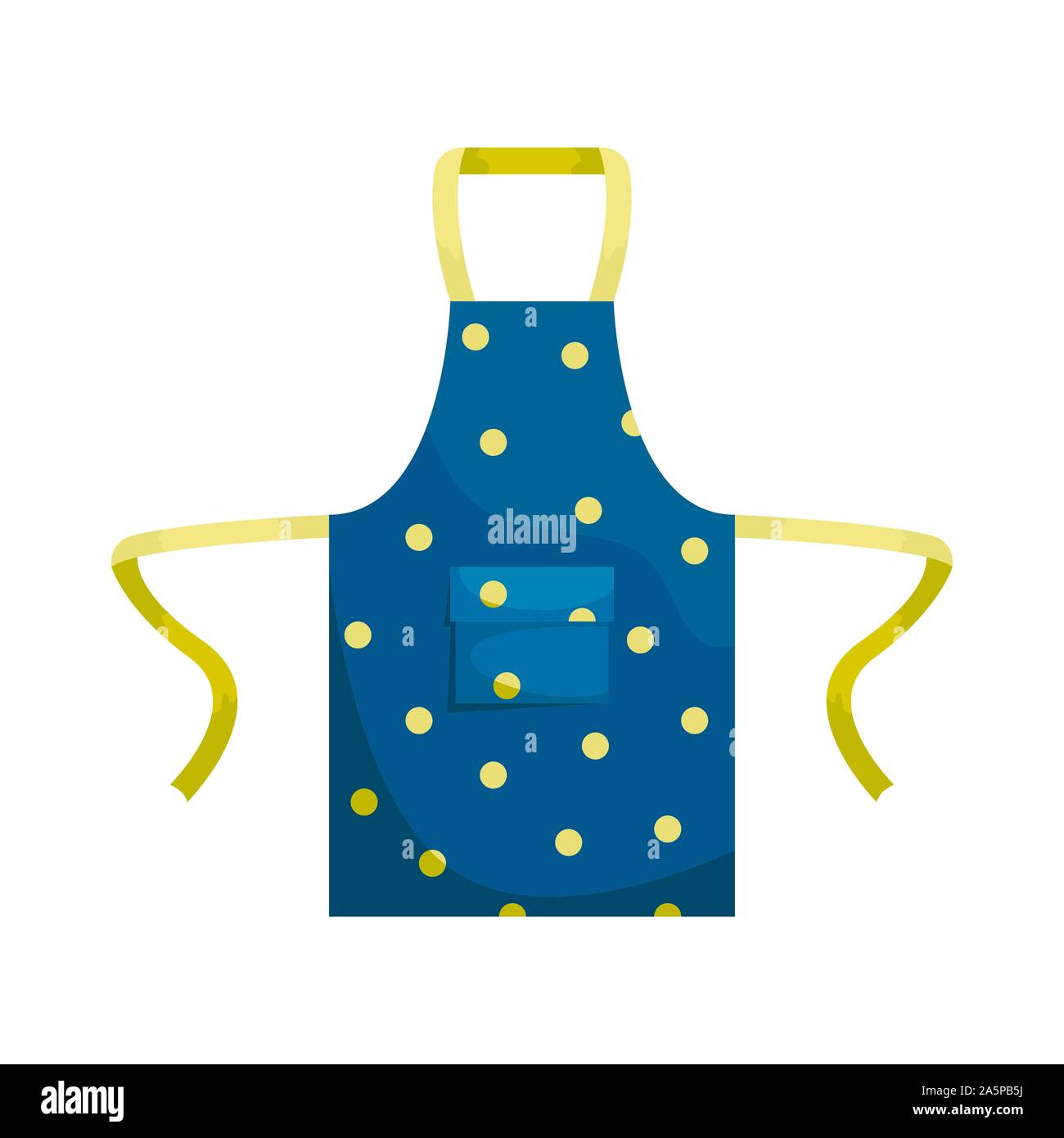 Blue kitchen apron with polka dots. Isolated flat vector illustration ...