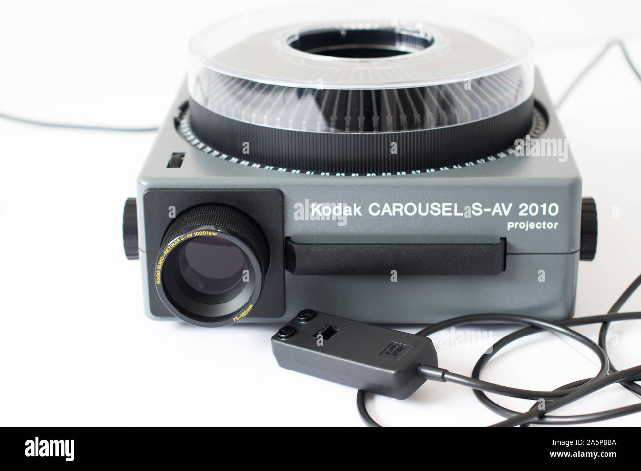Vintage Kodak Carousel Slide Projector on a white background Stock ...