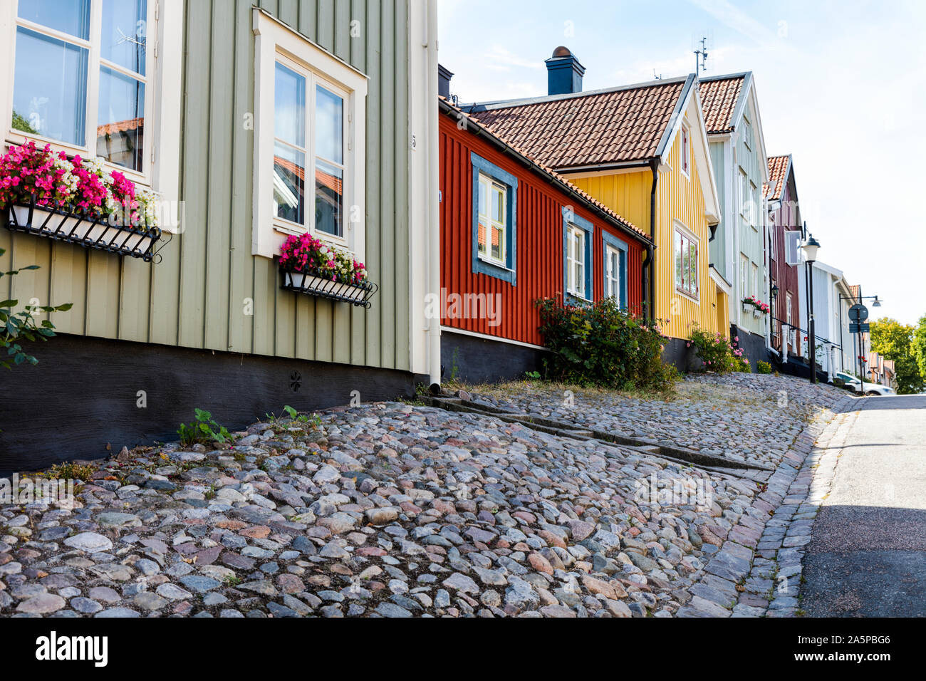 Colorful houses in village Stock Photo - Alamy