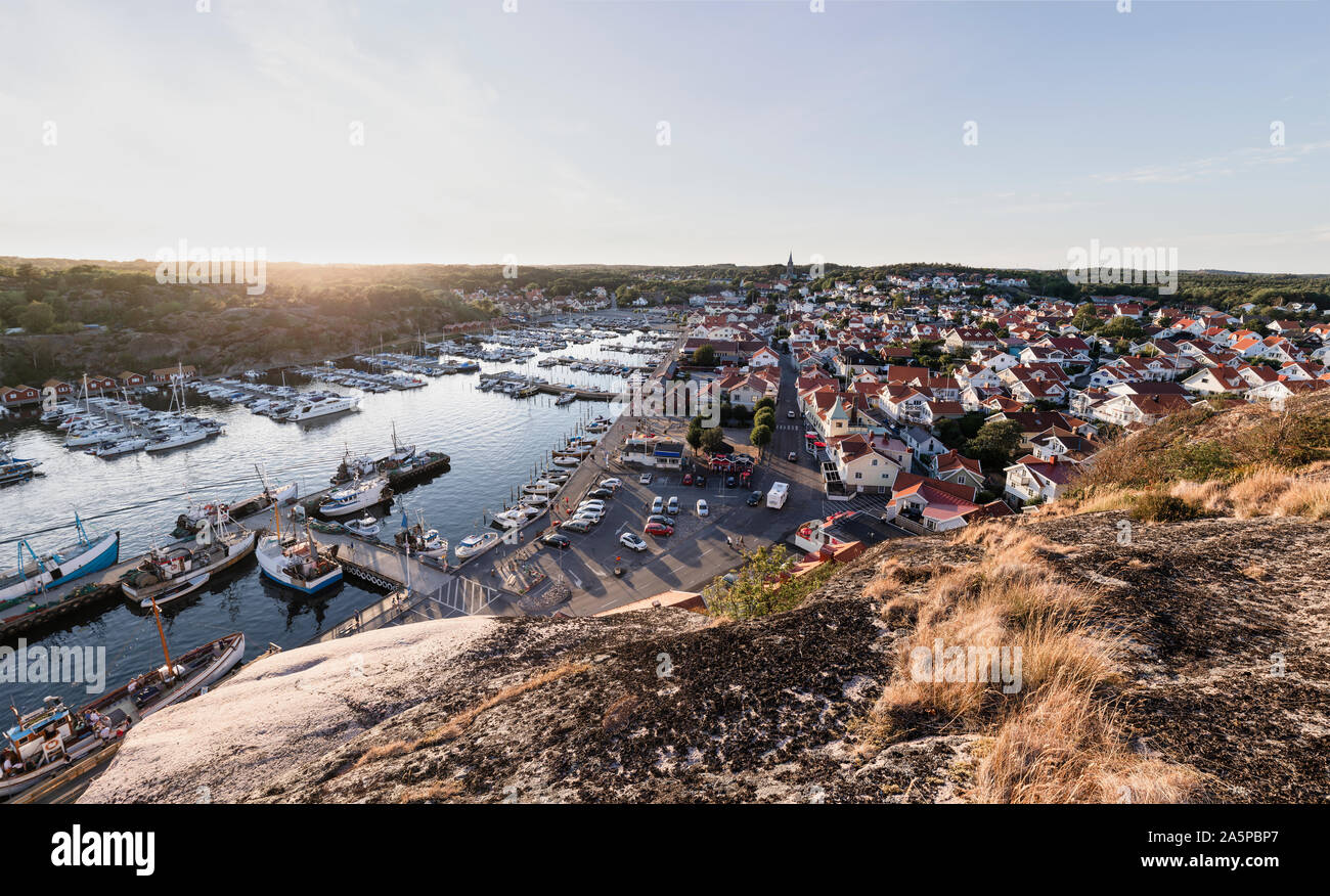 Landscape with harbour Stock Photo - Alamy