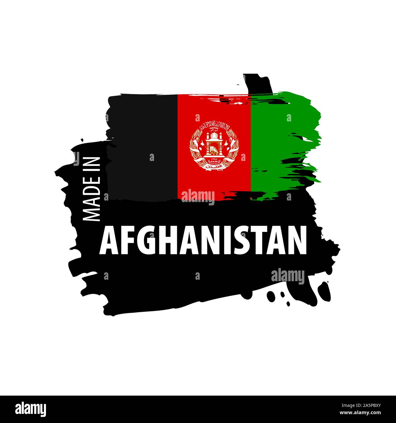 Afghanistan flag, vector illustration on a white background Stock ...