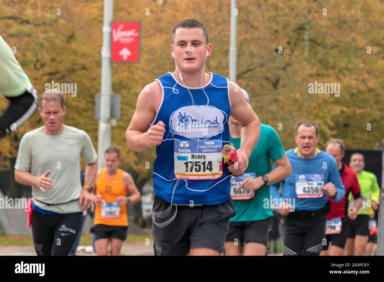Group Of Runners At The Amsterdam Marathon The Netherlands 2019 Stock ...