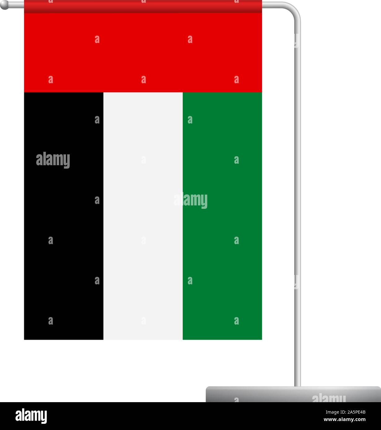 United arab emirates table flag. Metal flagpole. National flag of ...
