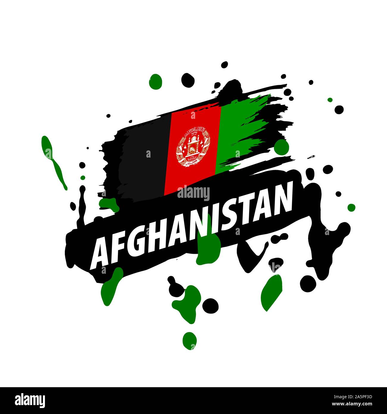 Afghanistan flag, vector illustration on a white background Stock ...