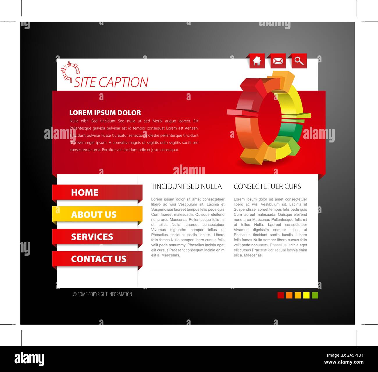 Modern web page template - with 3d navigation items Stock Vector Image ...