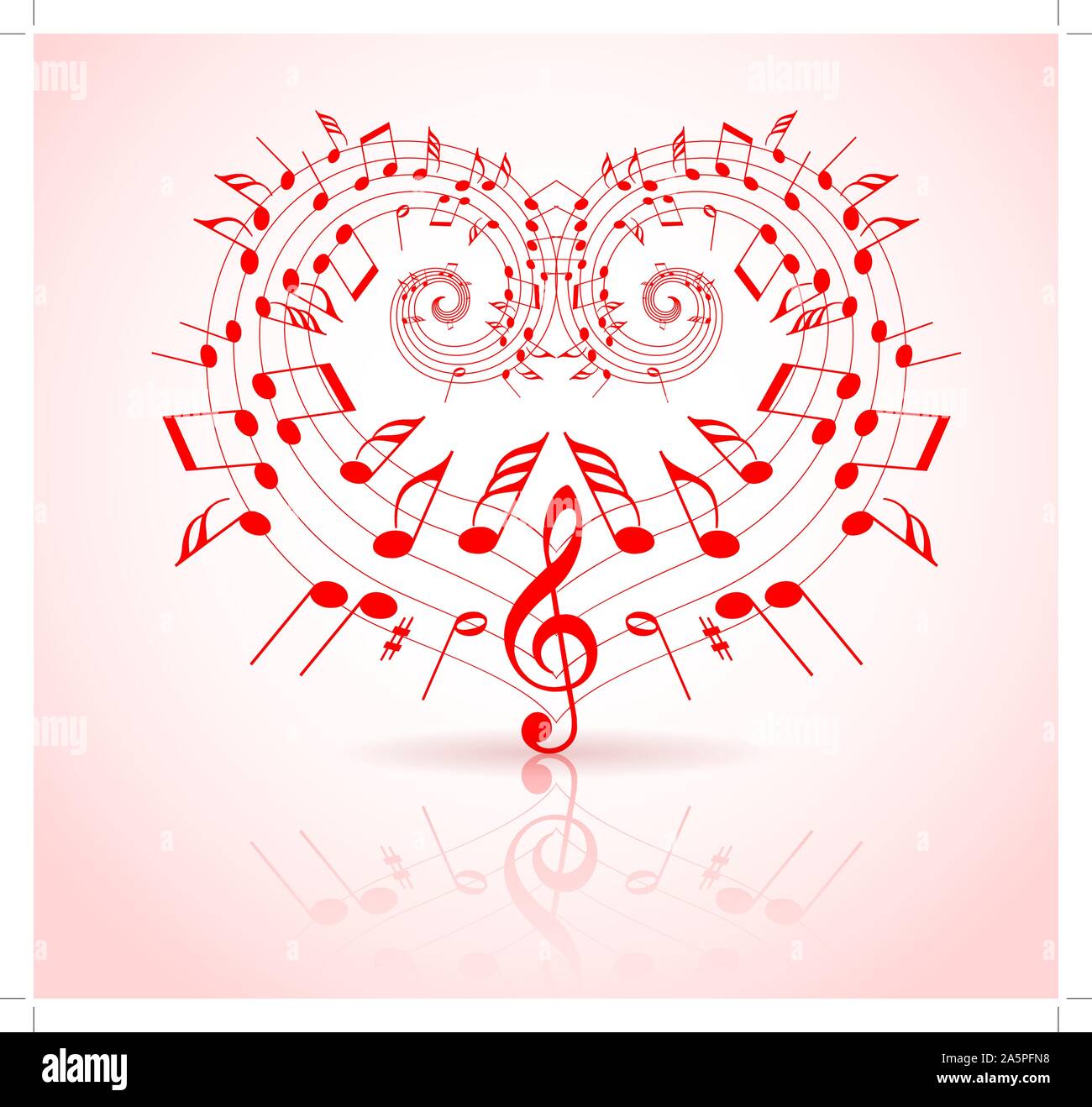 Valentines day music theme - notes thats make a heart Stock Vector ...