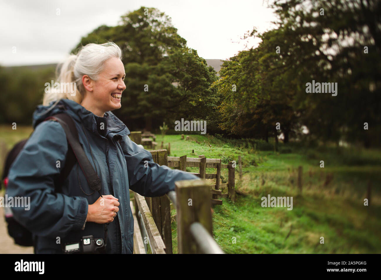 Side view female hiker hi-res stock photography and images - Alamy