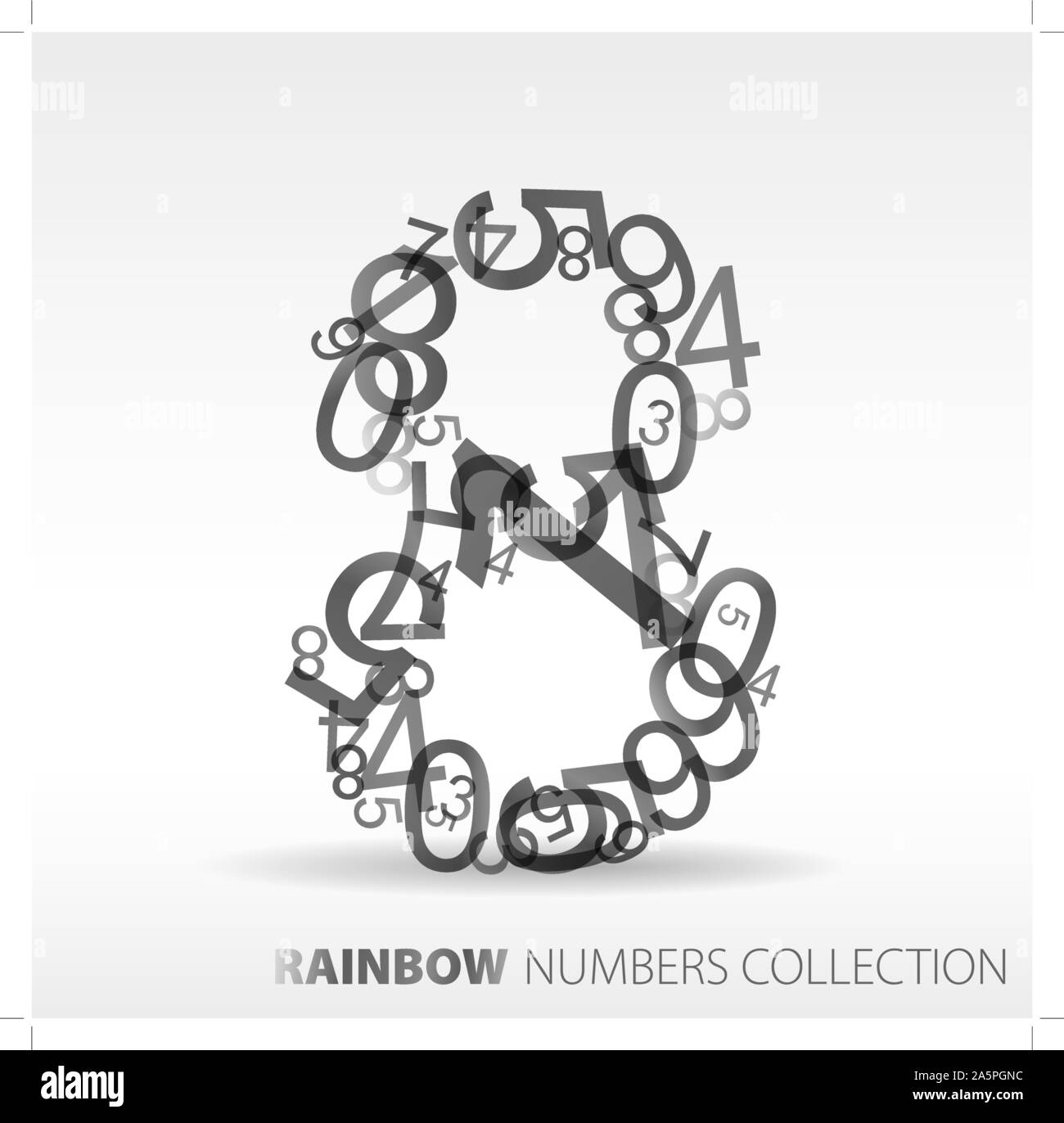 Number eight made from various numbers - check my portfolio for other ...