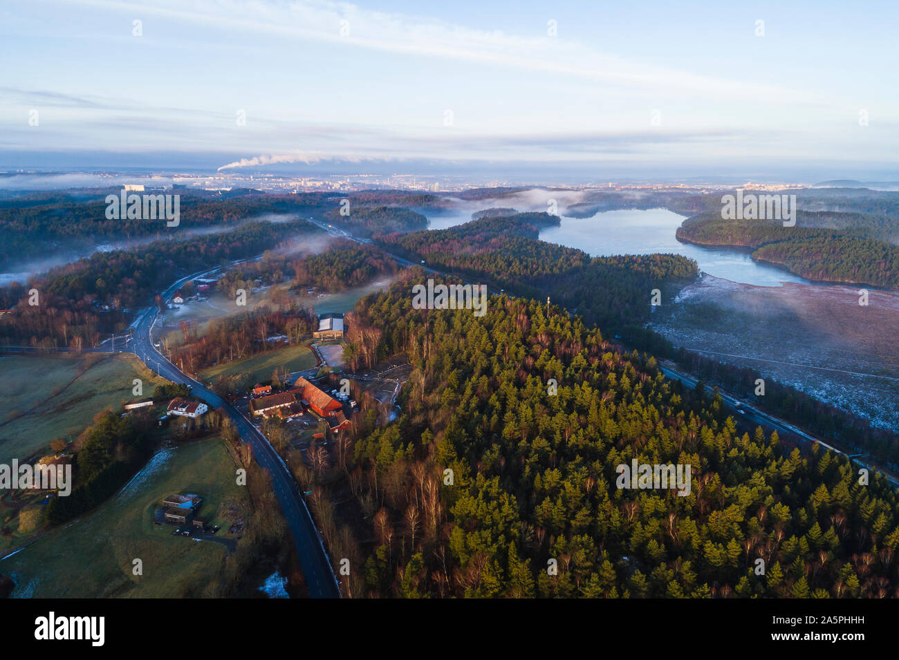 Landscape with lake Stock Photo - Alamy