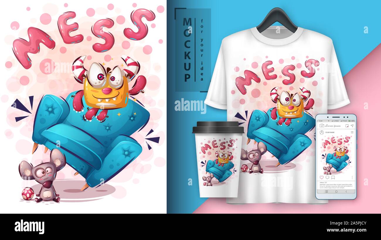 Happy mess poster and merchandising Stock Vector Image & Art - Alamy