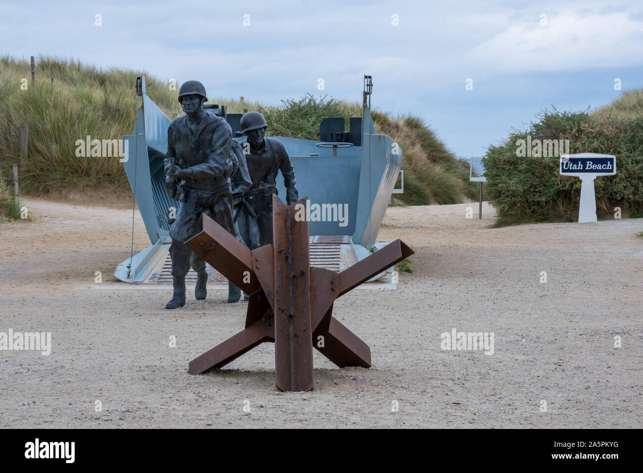 Higgins Boat monument at Utah Beach, Normandy, France Stock Photo - Alamy