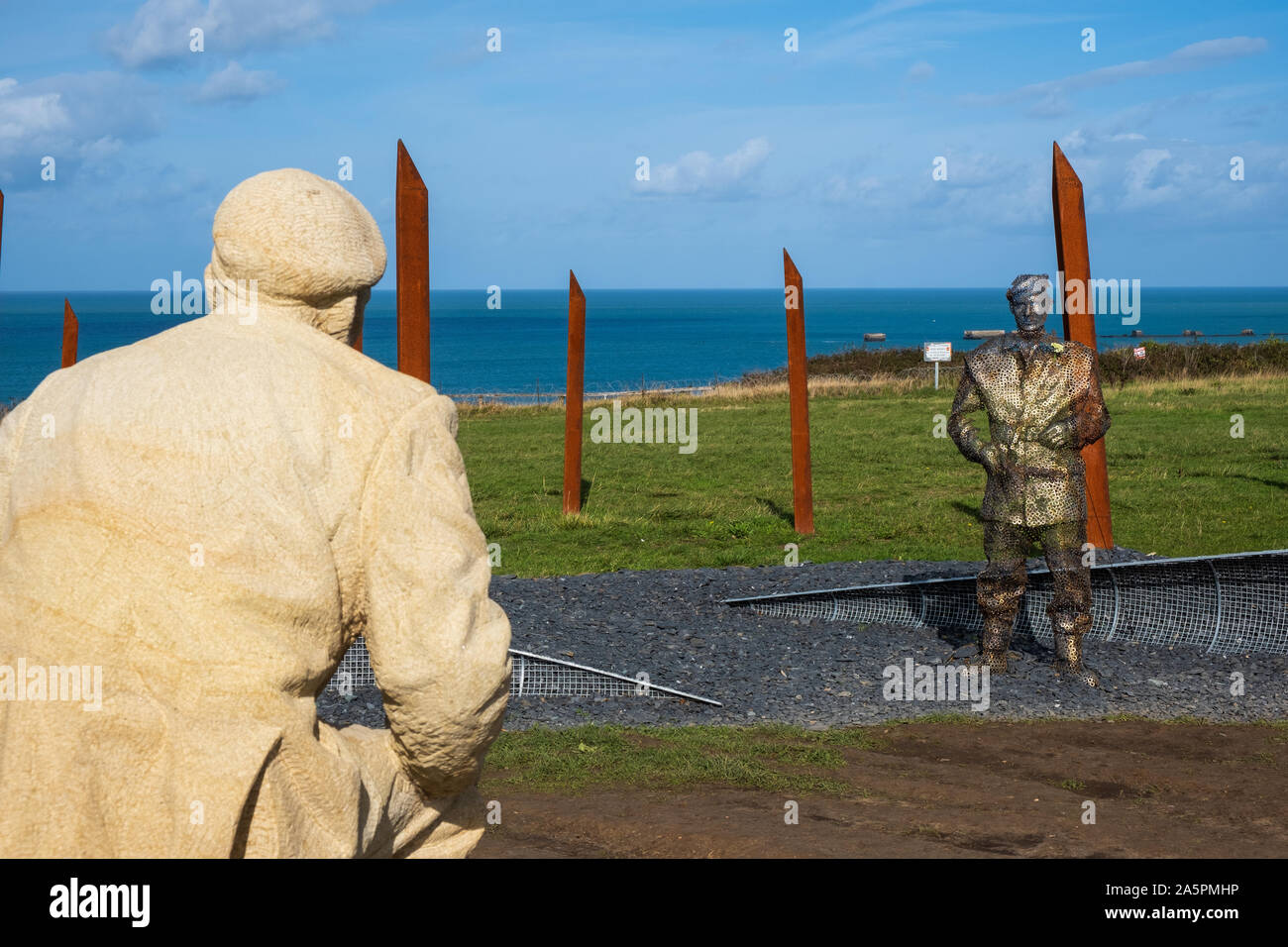 Statue of D-Day veteran Bill Pendell in D-Day 75 Garden memorial at ...