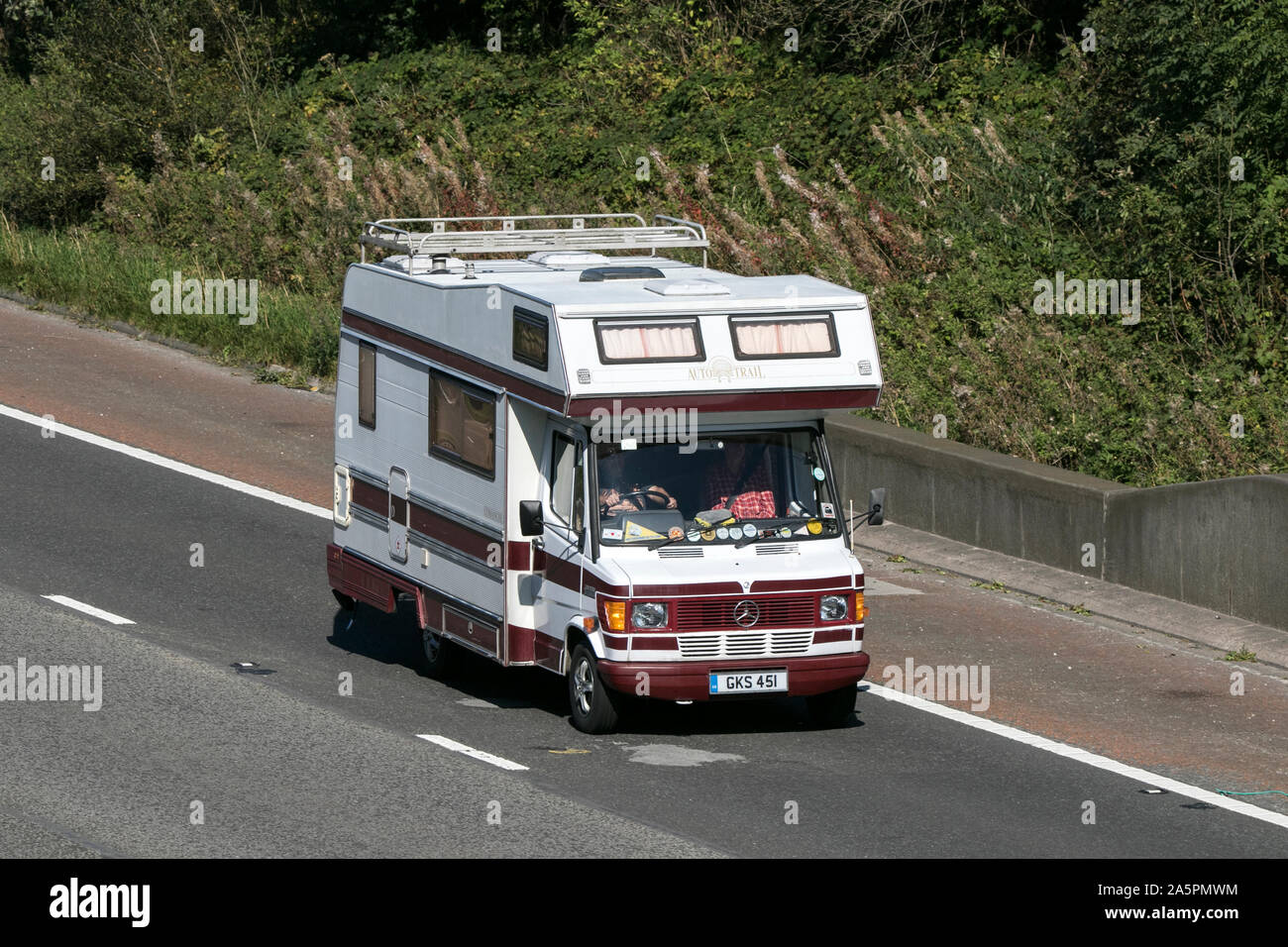 1992 white Mercedes 208D; Vehicle travelling on the M6 motorway near ...