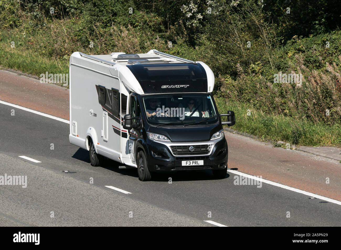 Swift Fiat Ducato RV motorhome camper van traveling on the M6 motorway ...