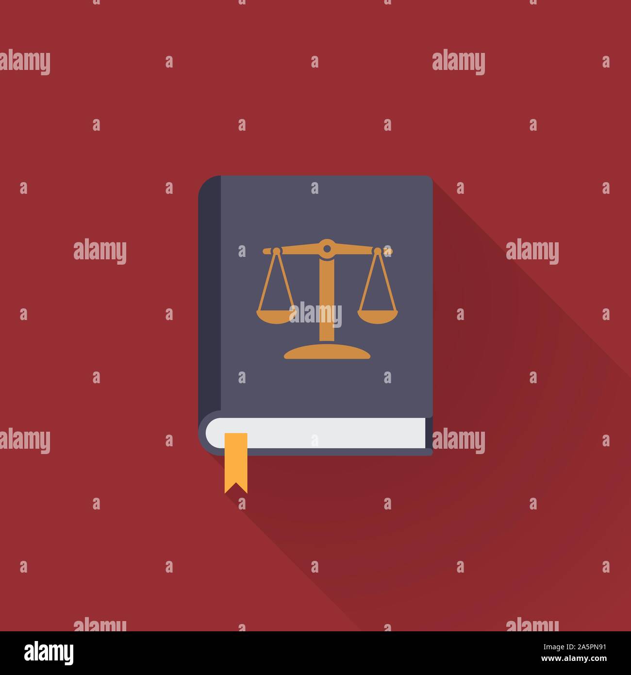 Law code book flat design long shadow icon. Law and legal business ...