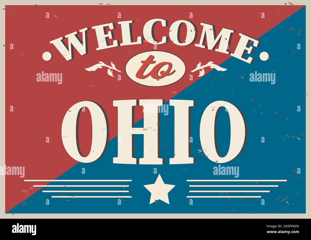 Vintage card Welcome to Ohio. Old classic style Stock Vector Image ...