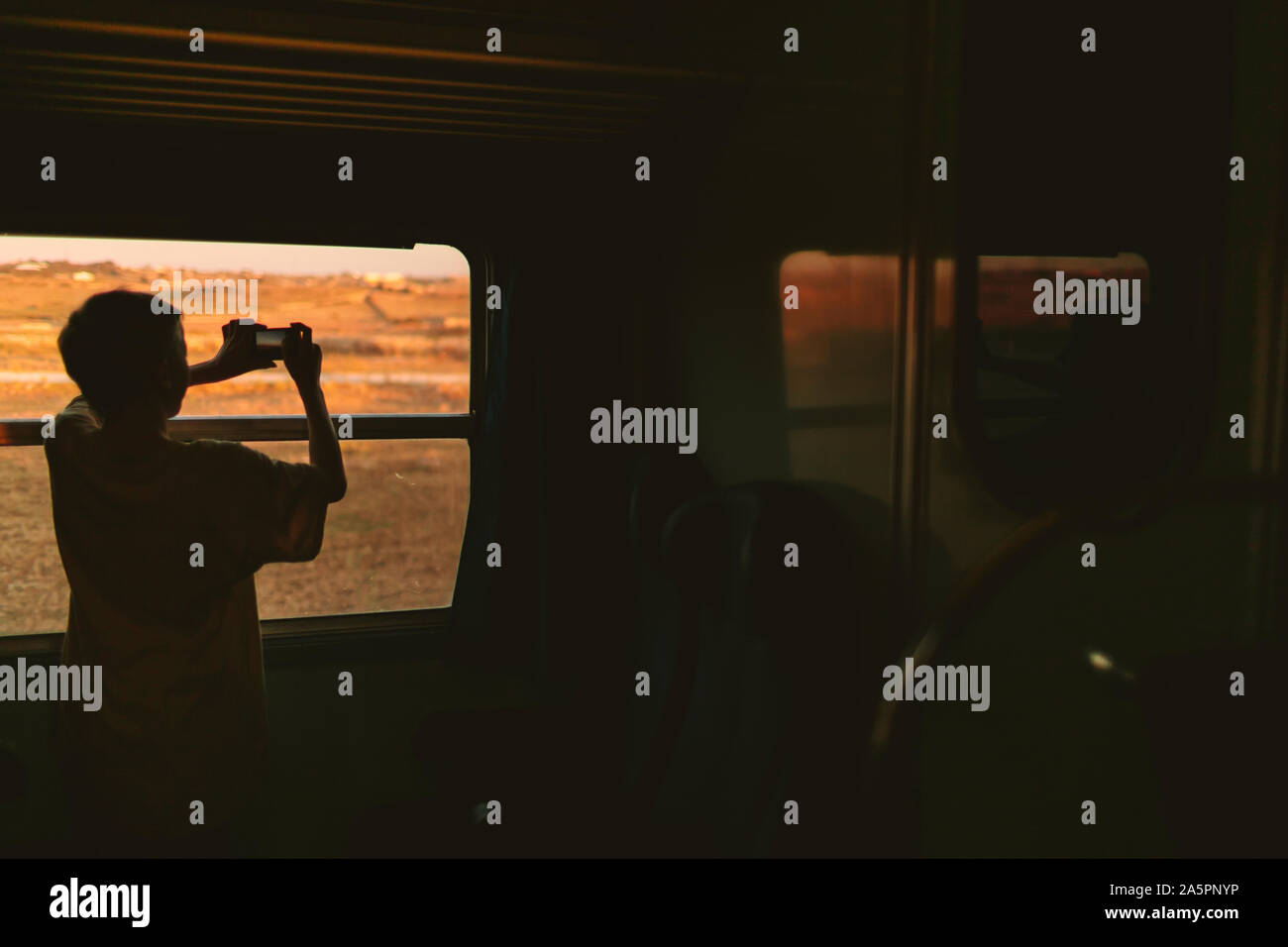 Silhouette window train transport hi-res stock photography and images ...