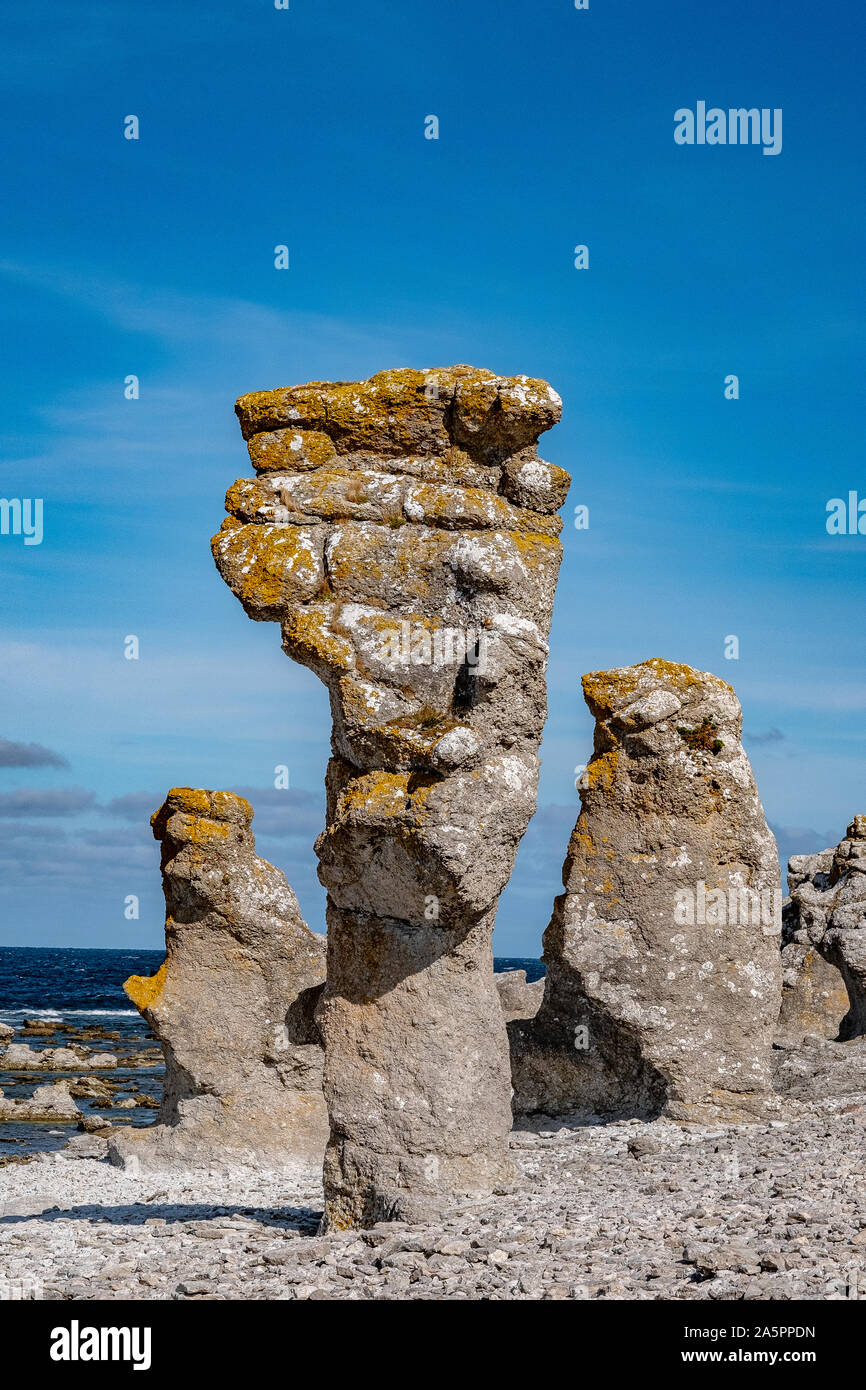 Rock formations on beach Stock Photo - Alamy