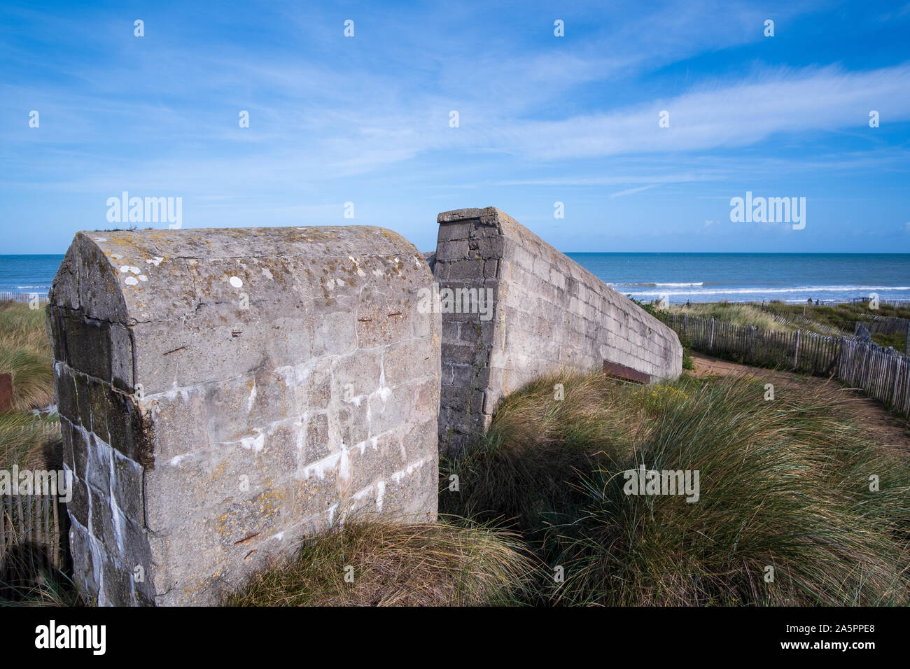 Remains of destroyed German bunker on Juno Beach, Normandy, France ...