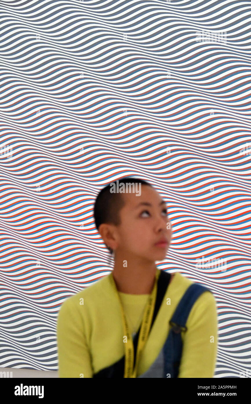Hayward Gallery, London, UK. 22nd Oct 2019. Bridget Riley, Cataract 3 ...